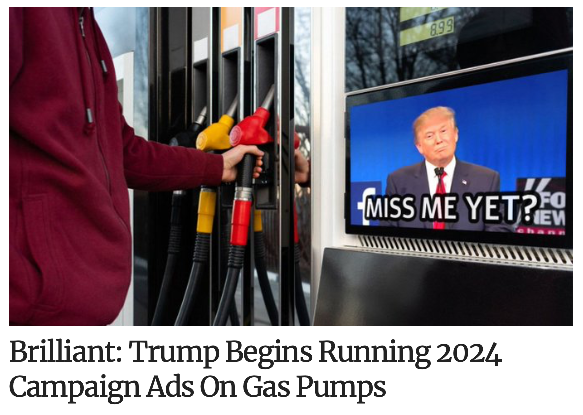 So True, Gas prices soar as Trump appears on gas pumps :-) – Defenders ...