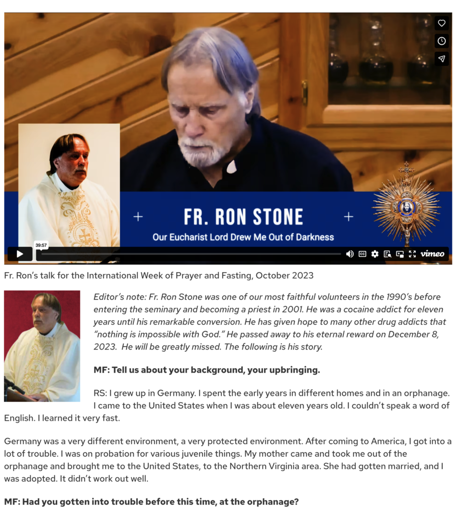 Vocation Story: Orphanage, to Cocaine, to Faithful Priest – Defenders ...